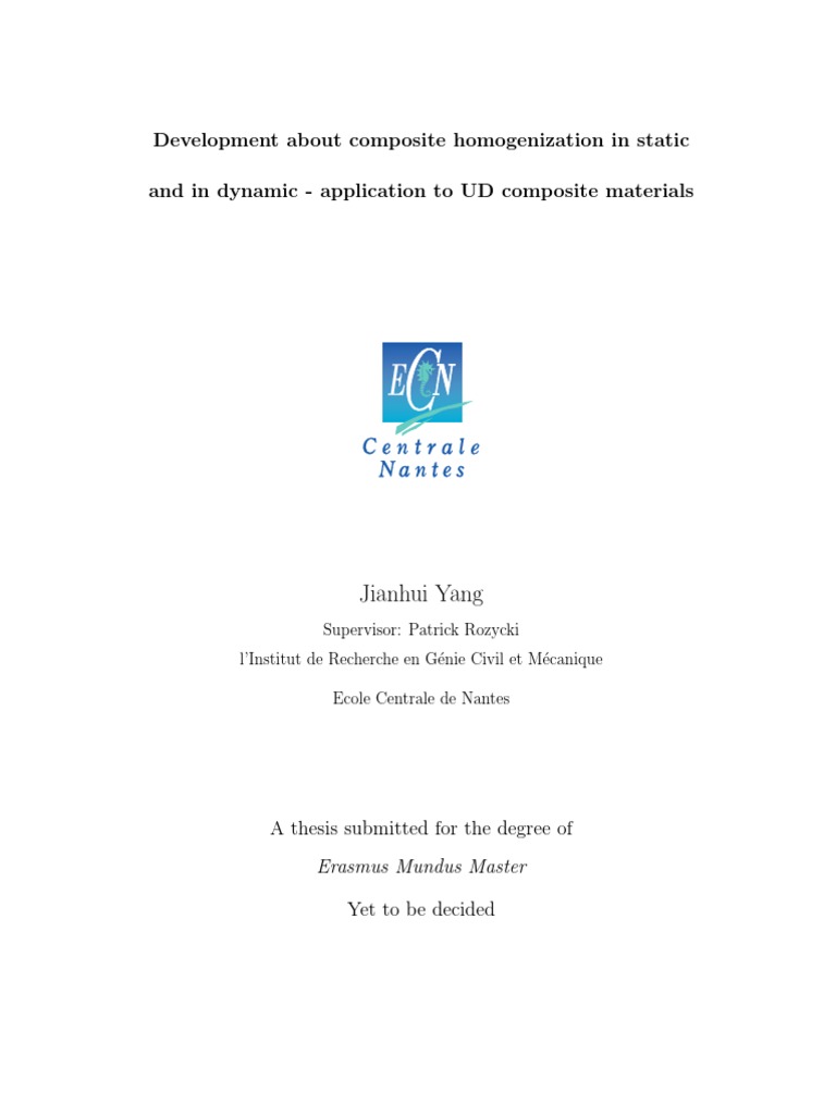 Development About Composite Homogenization in Static and in Dynamic ...