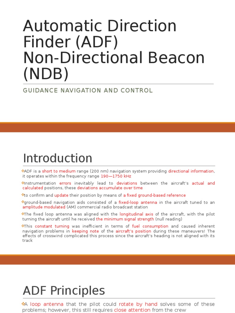 Automatic Direction Finder (ADF) | PDF | Radio | Antenna (Radio)