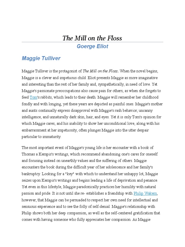 The Mill On The Floss: Goerge Eliot Maggie Tulliver | PDF | The Mill On ...