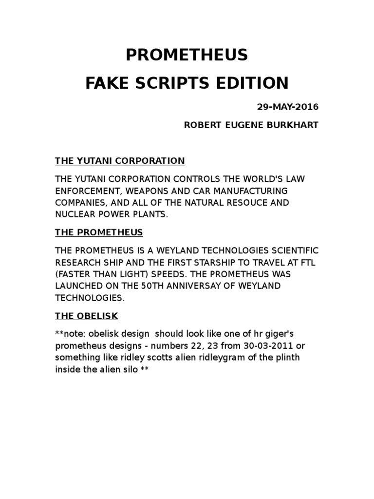 Prometheus Fake Scripts Overview | PDF | Science & Mathematics | Young ...