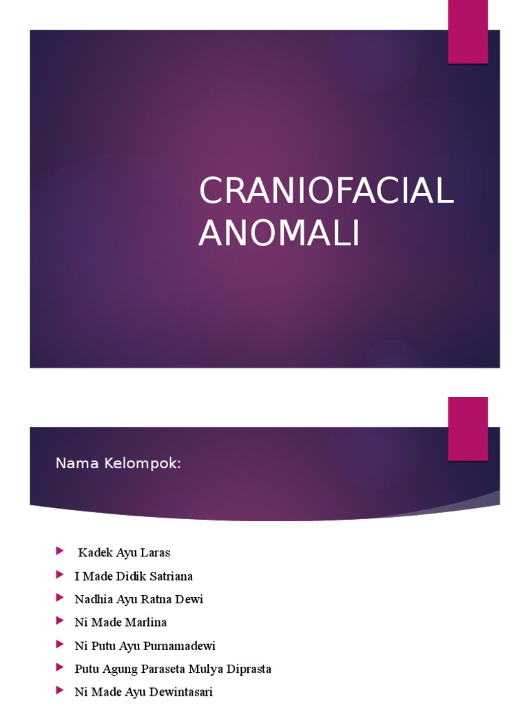 KRANIOFACIAL ANOMALIES: A COMPREHENSIVE REVIEW OF CRANIOFACIAL ...