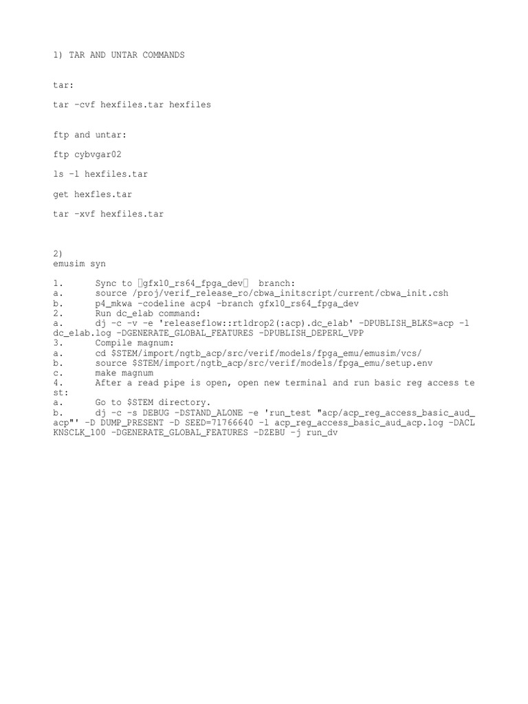 Tar and Untar Commands Guide | PDF