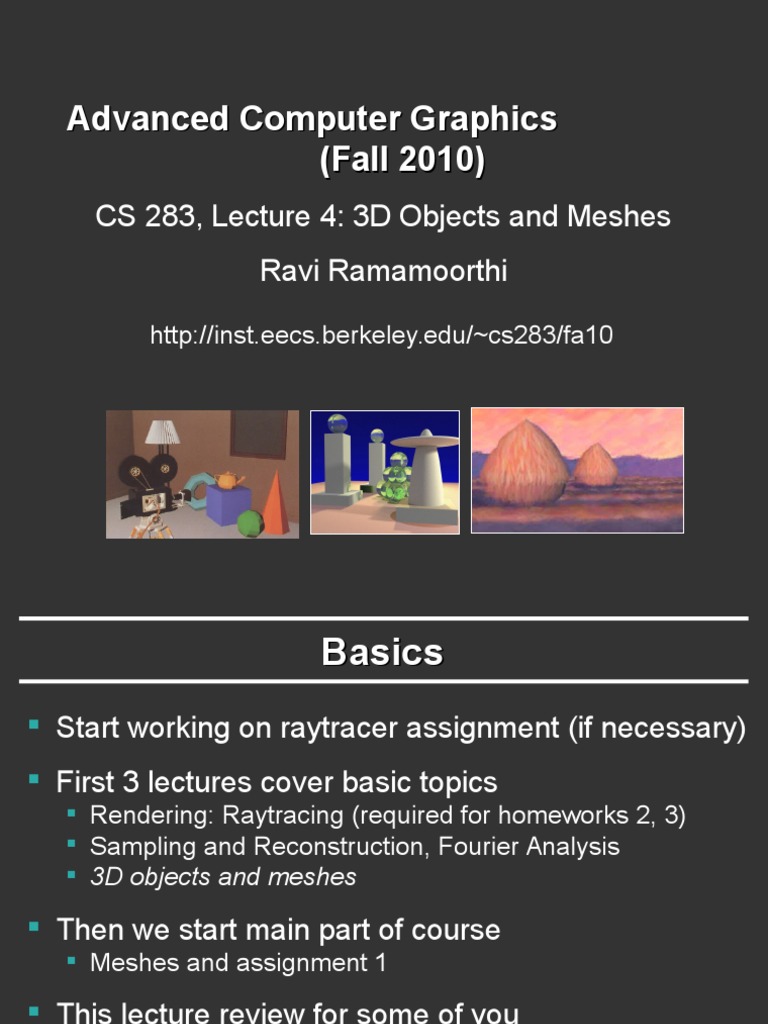 Advanced Computer Graphics (Fall 2010) | PDF | 3 D Modeling | 3 D ...