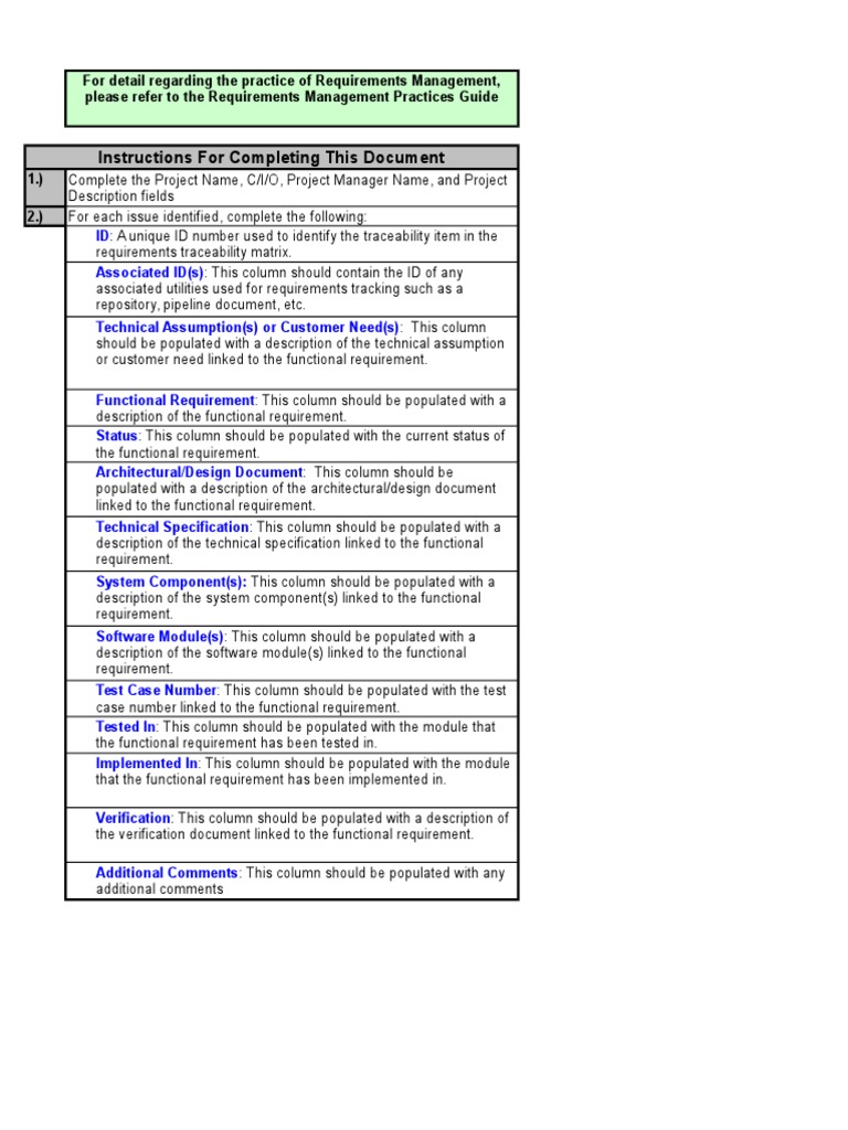 Traceability Matrix Template | PDF | Specification (Technical Standard ...
