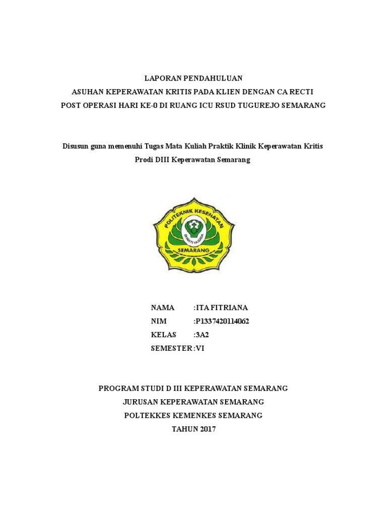 Asuhan Keperawatan Kanker Rektum ICU | PDF | Pengembangan Diri ...