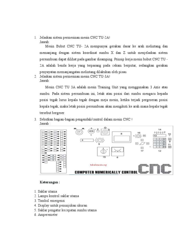 Sistem Mesin CNC TU-2A dan TU-3A | PDF | Metode & Bahan Ajar | Komputer