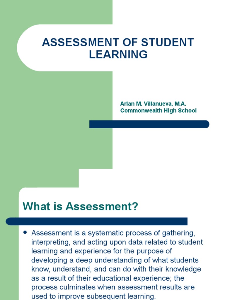 Assessment of Student Learning2015 | PDF | Educational Assessment ...