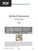 Method Statement For Blockwork | PDF | Masonry | Concrete