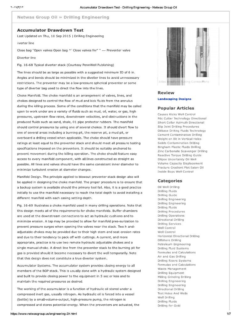 Accumulator Drawdown Test - Drilling Engineering - Netwas Group Oil | PDF