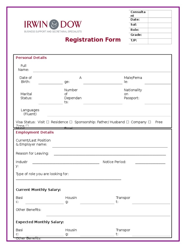 Registration Form: Personal Details | PDF | Government | Government ...