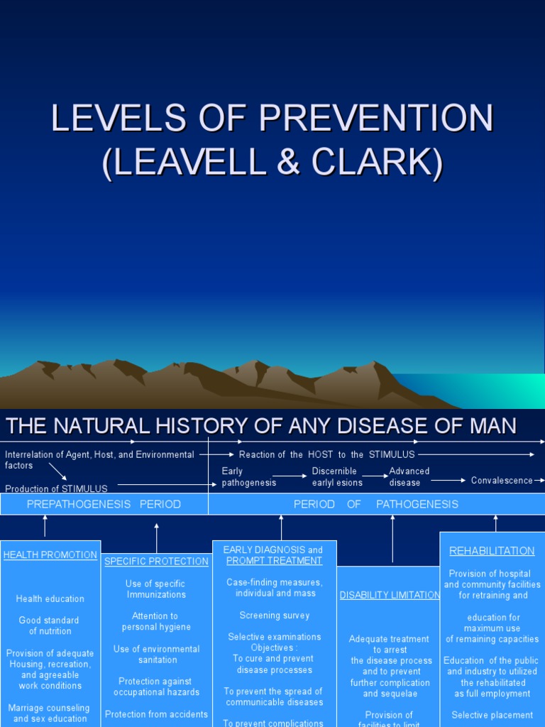 Levels of Prevention (Leavell & Clark) | PDF | Preventive Healthcare ...