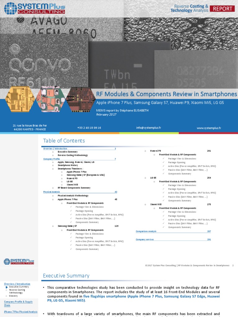 SP17316 Smartphones RF Front-End Module Sample System Plus Consulting ...