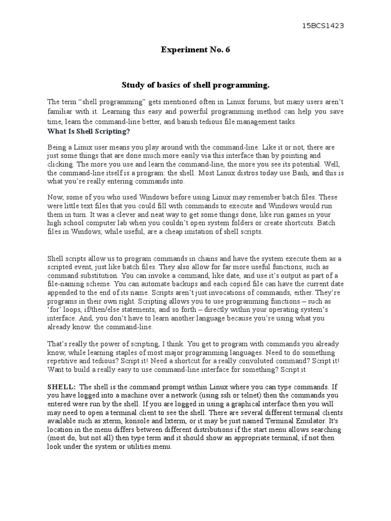 An Introduction to Shell Scripting: Understanding the Basics of this Powerful Programming Method ...