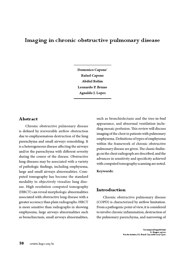 Imaging findings in COPD reveal lung abnormalities | PDF | Chronic ...