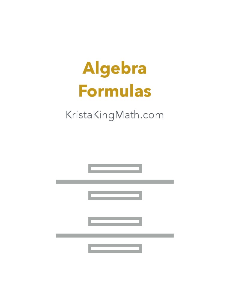Algebra Formulas | PDF | Fraction (Mathematics) | Complex Number