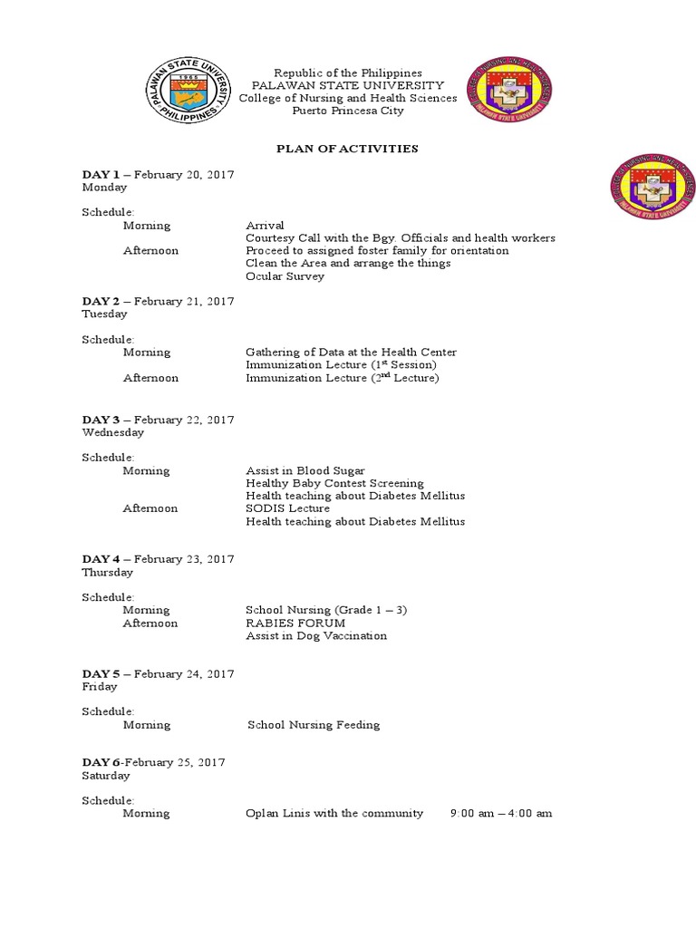 Plan of Activities For The Community | PDF