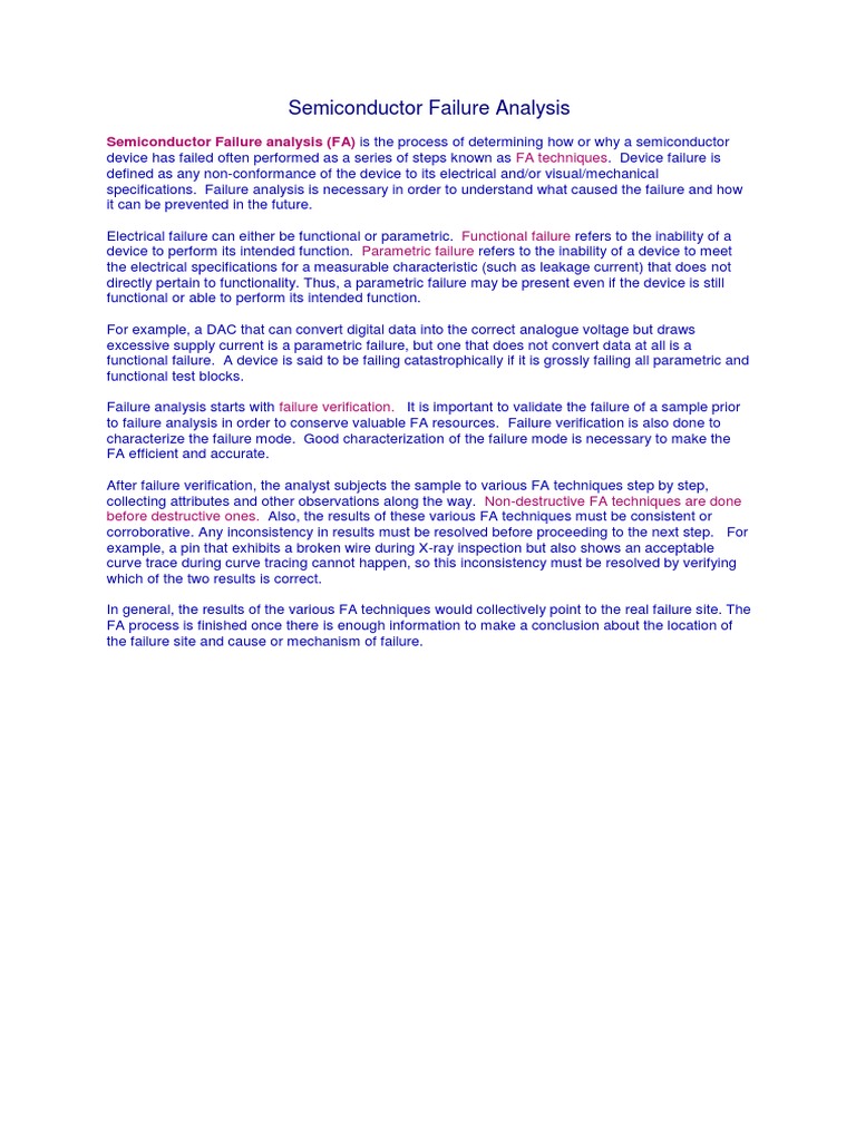 Semiconductor Failure Analysis | PDF | Energy Dispersive X Ray ...