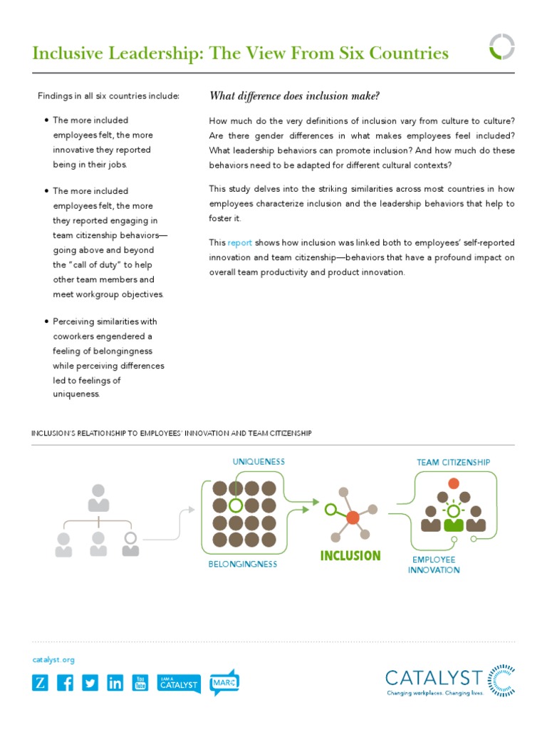 Inclusive Leadership - The View From Six Countries1 | PDF | Leadership ...