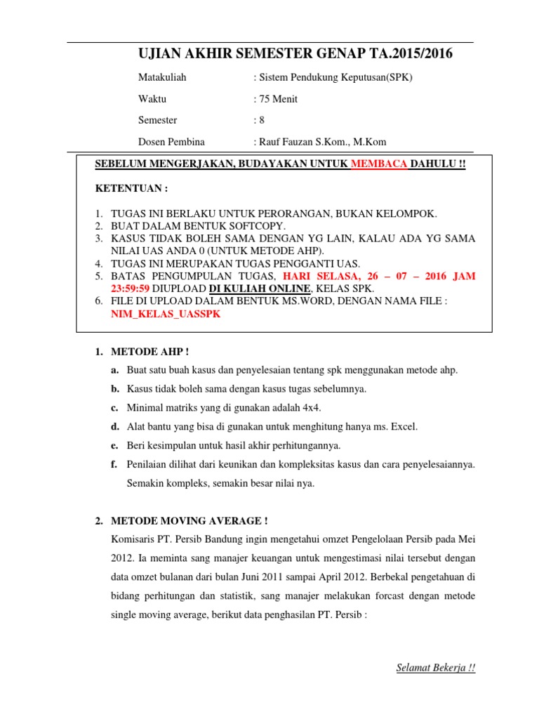 Tugas Uas SPK | PDF