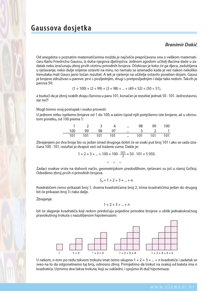 Gaussova Dosjetka - Clanak PDF | PDF