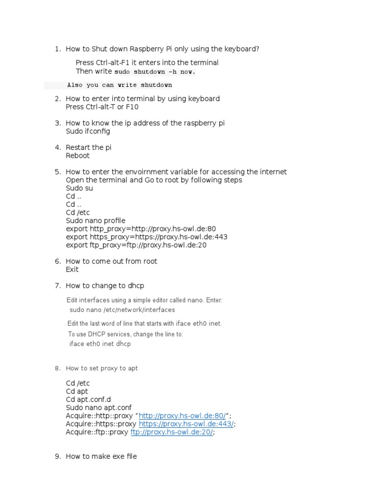 Raspberry Pi keyboard shortcuts, commands & tutorials | PDF