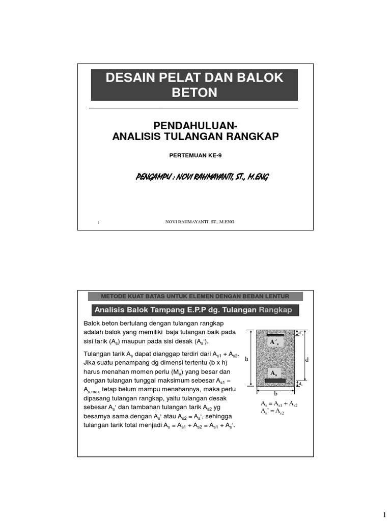 Analisis Balok Tulangan Rangkap | PDF