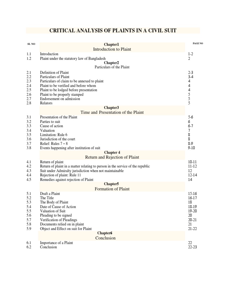 Assignment On Plaint Part Under CPC Part II | PDF | Pleading | Cause Of ...
