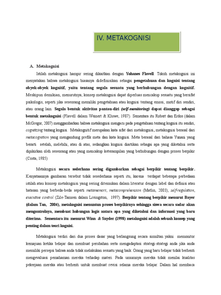 Metakognisi | PDF