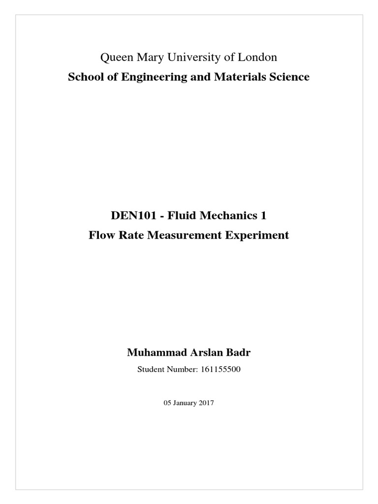 Lab Report | PDF | Flow Measurement | Fluid Dynamics