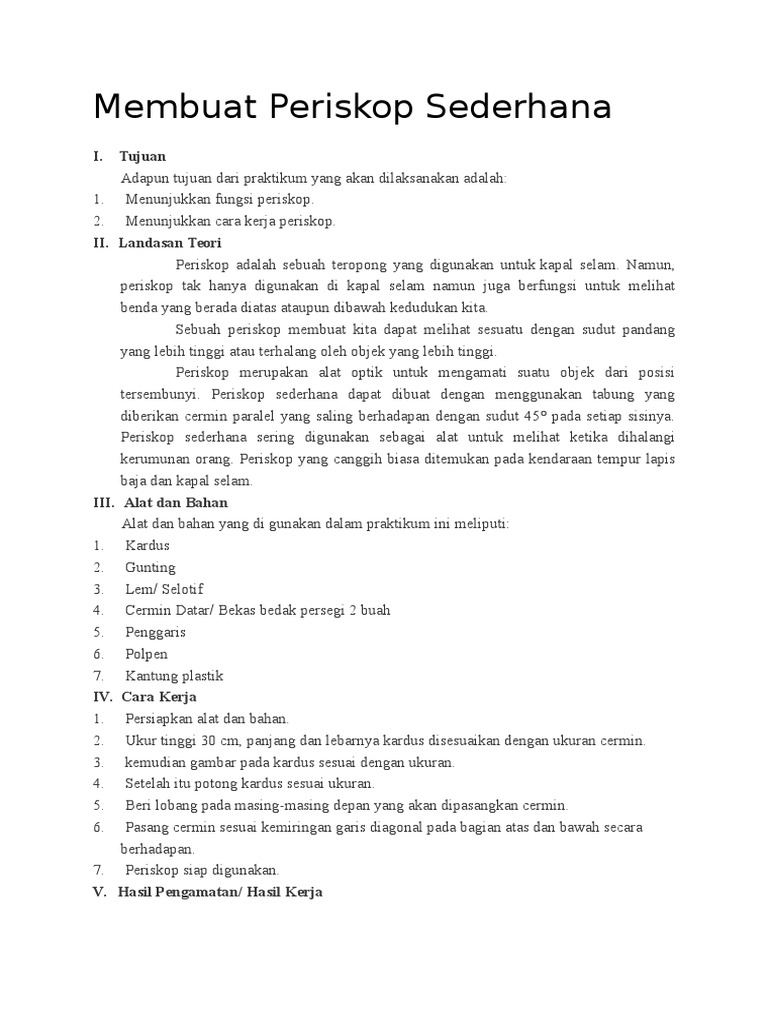 Cara Membuat Periskop | PDF | Seni