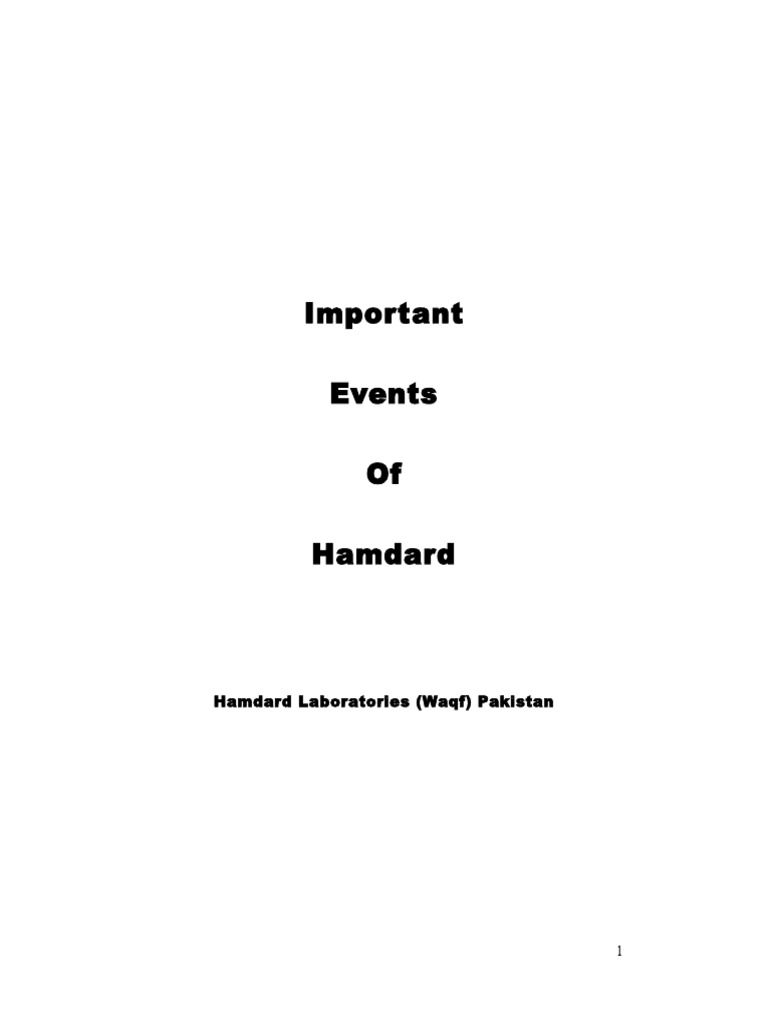 Important Events of Hamdard | PDF | Pakistan | Government Of Pakistan