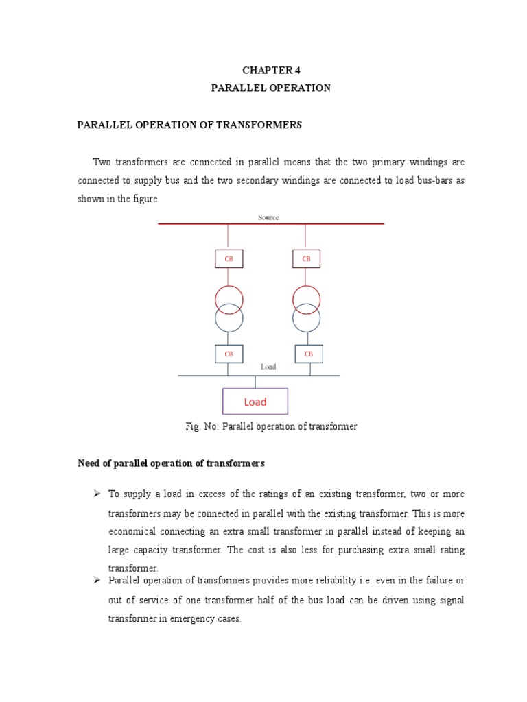 Parallel Operation Pdf Transformer Electrical Impedance