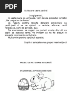 Corciovei Proiect Didactic Povestea Iepurasului de Paste PDF | PDF
