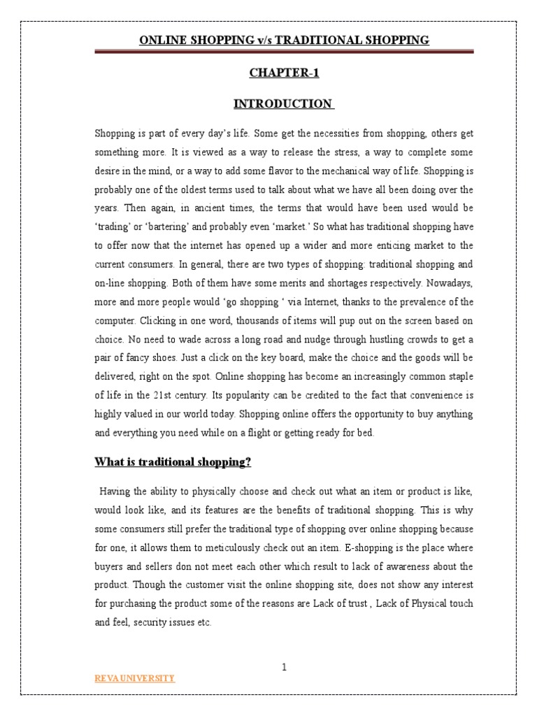 Study, Comparing Online Shopping and Traditional Ways of Shopping | PDF ...