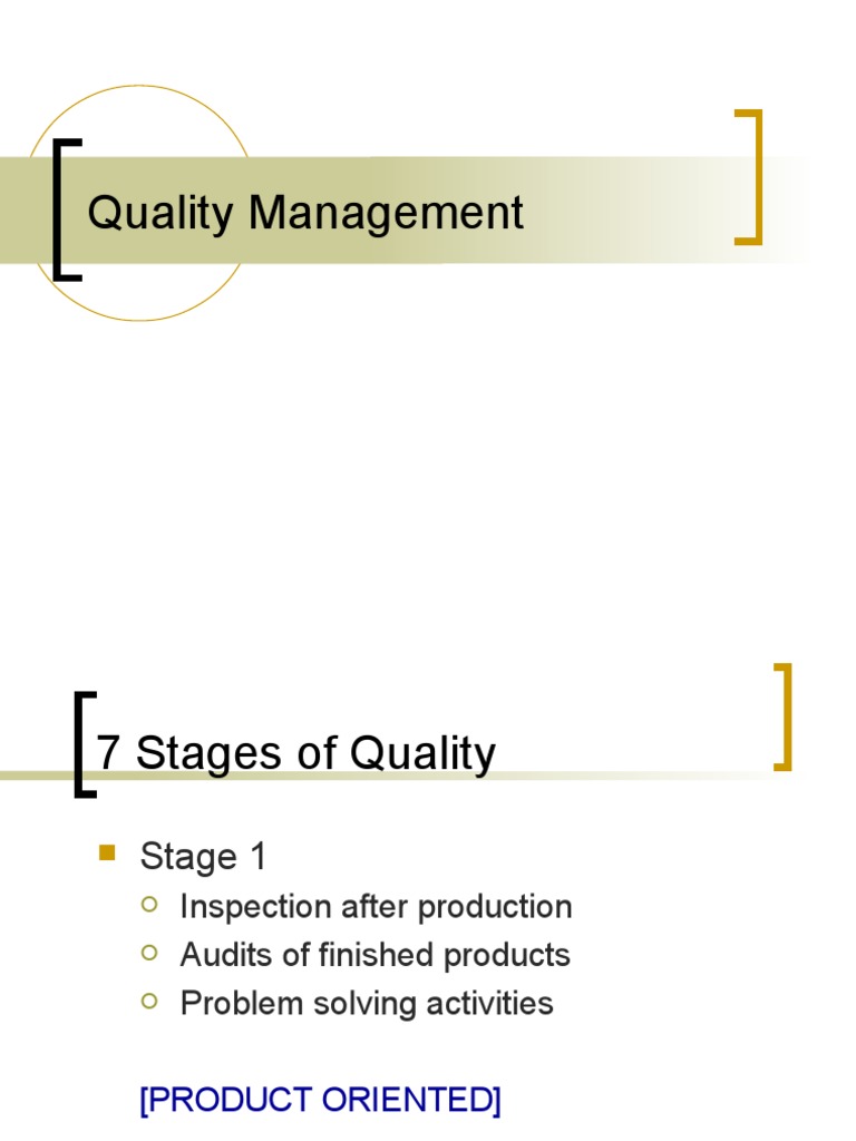 7 Stages of Quality Management | PDF