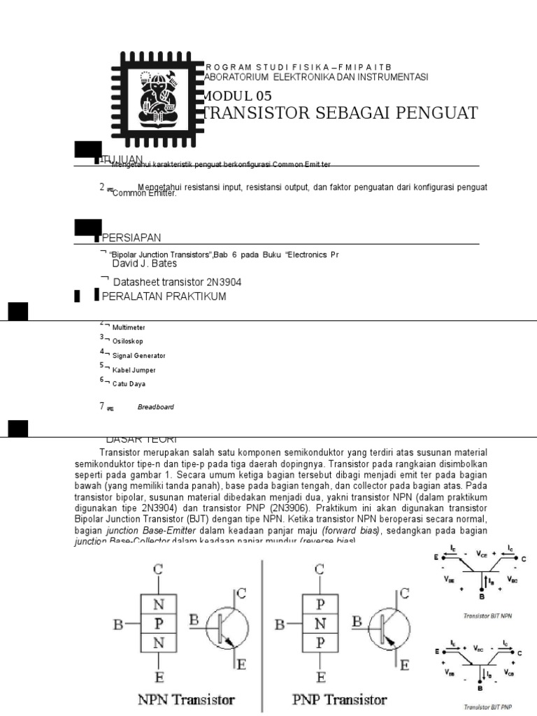 Modul 5 Transistor Sebagai Penguat | PDF | Sains & Matematika ...