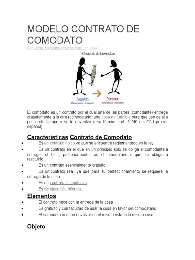 Modelo Contrato de Comodato