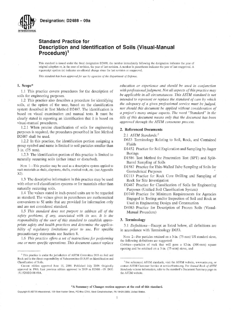 Astm D2488 09a | PDF
