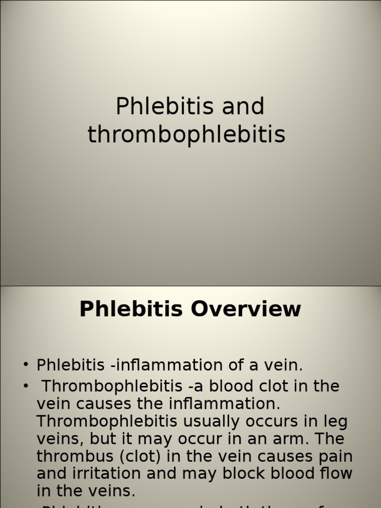 16._phlebitis_and_thrombophlebitis.ppt | Vein | Pain