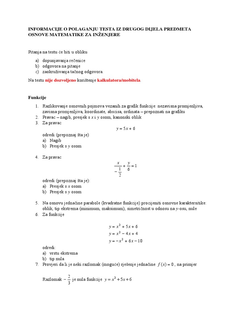 Test Pitanja Info | PDF