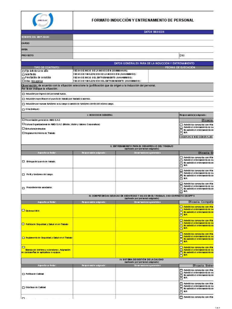Formato de Induccion
