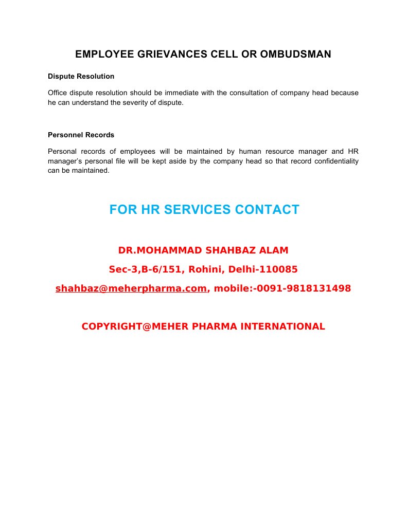 Employee Grievances Cell or Ombudsman | PDF