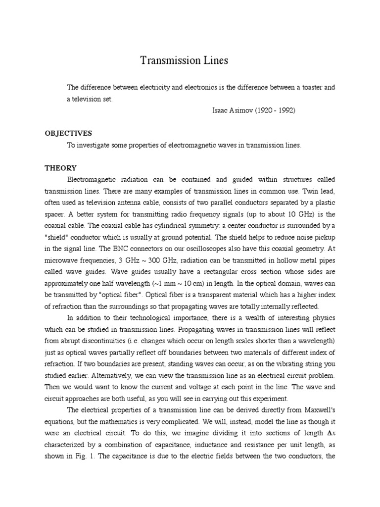 Trans Lines | PDF | Transmission Line | Inductance