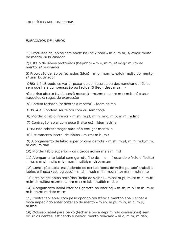 Exercicios MO | Download grátis PDF | Língua | Boca