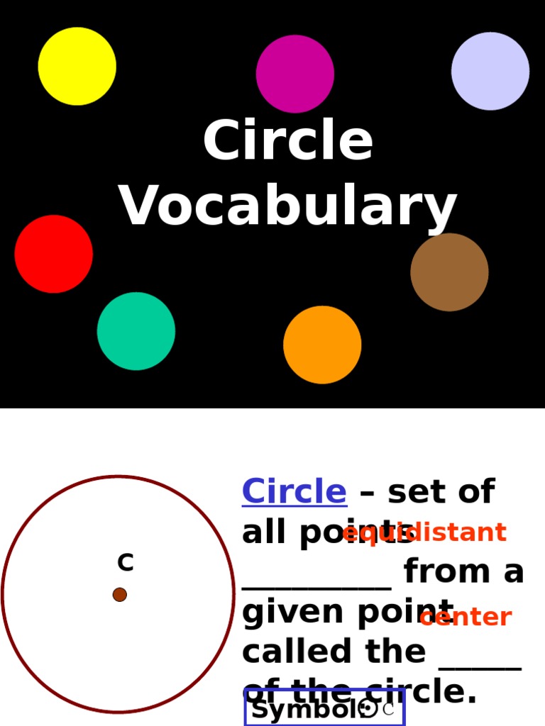Circle Vocabulary | PDF | Angle | Circle