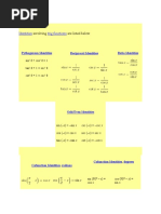 Class 10 Trigonometric Identities | PDF