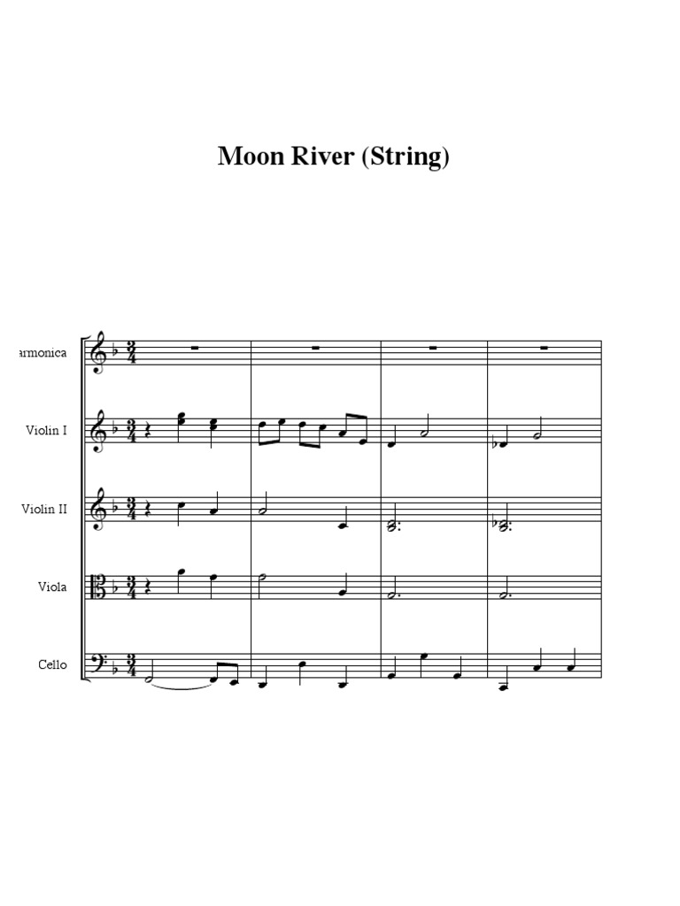 Moon River - Harmonica e String PDF | PDF | Chordophones | Orchestre