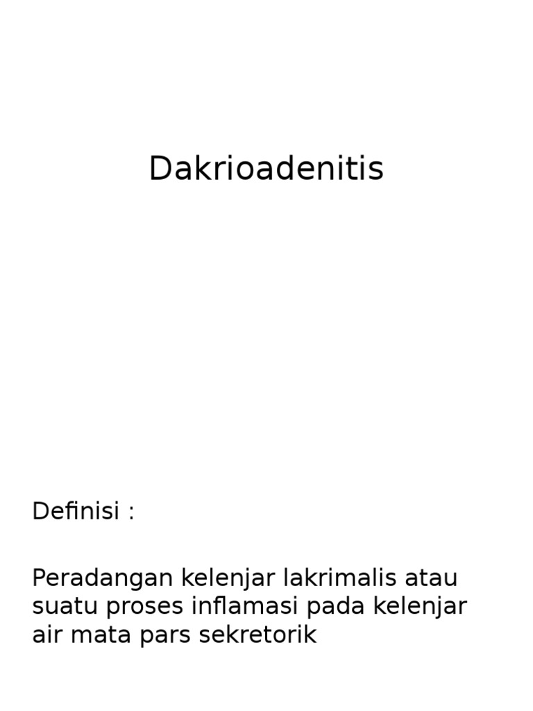 Dakrioadenitis | PDF | Kesehatan Holistik