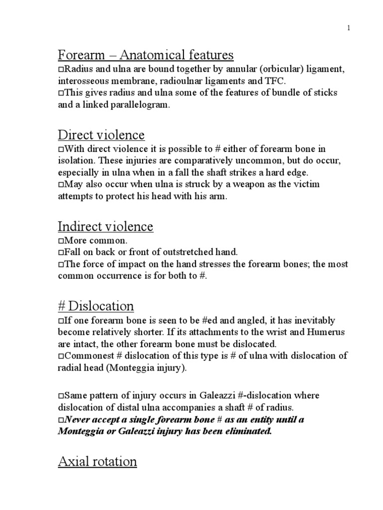 Forearm - Anatomical Features | PDF | Elbow | Anatomical Terms Of Motion