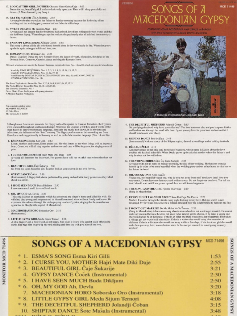 Songs of Macedonian Gypsy Life and Love | PDF | Romani | Romani People